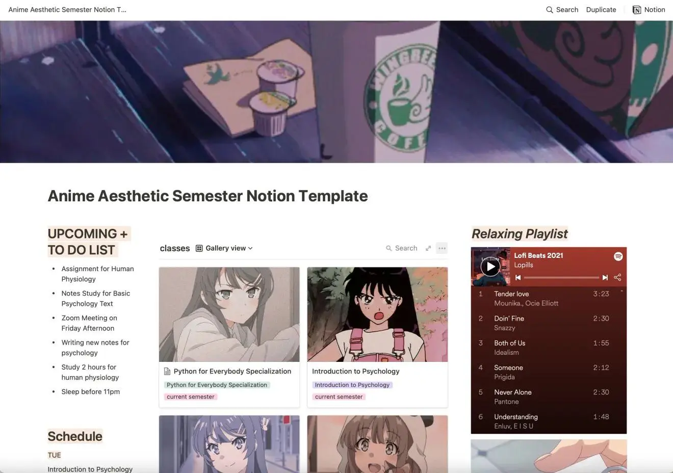 Aesthetic Notion Template For School And Life Notionhub