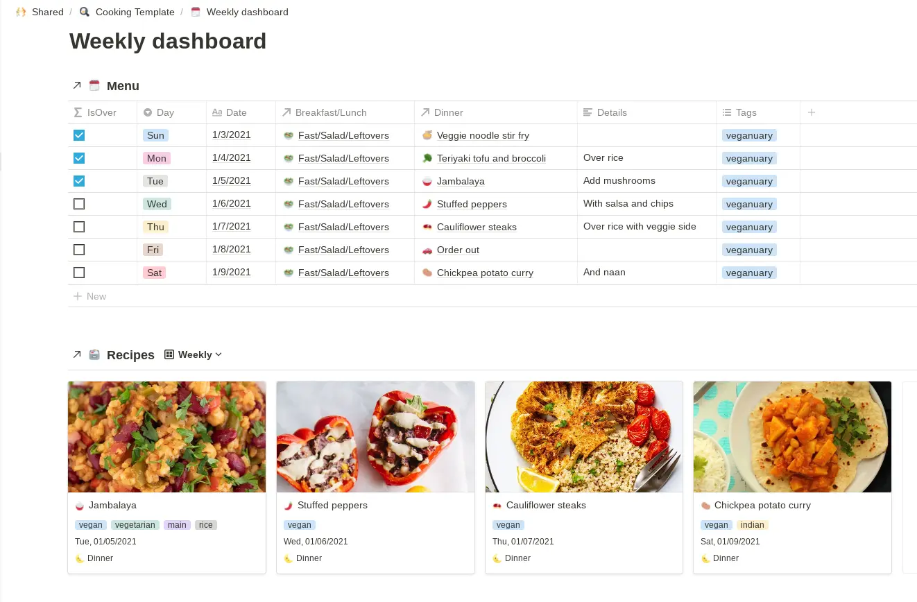Cookbook And Meal Planning Template Notionhub